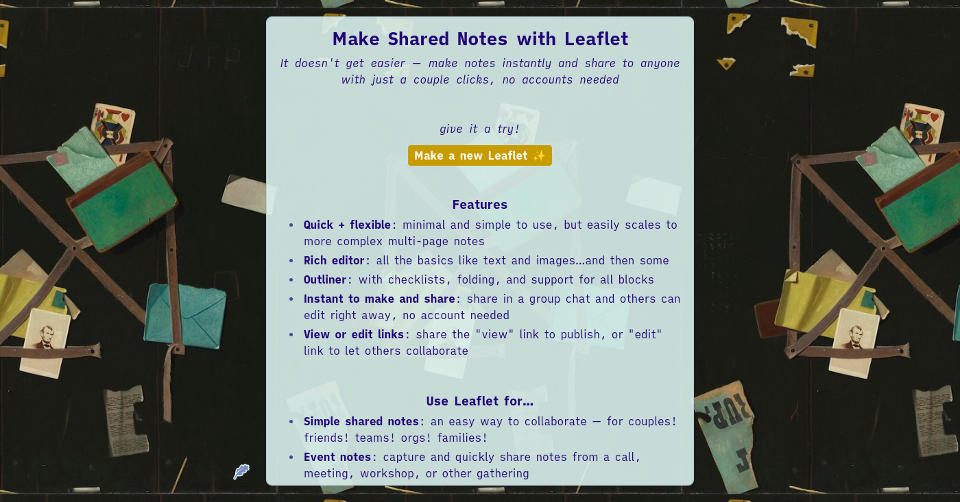 Make Shared Notes with Leaflet