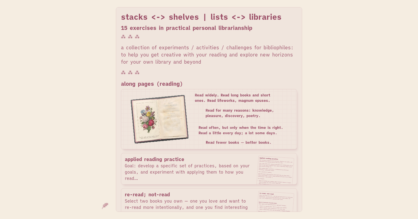 stacks shelves | lists libraries
