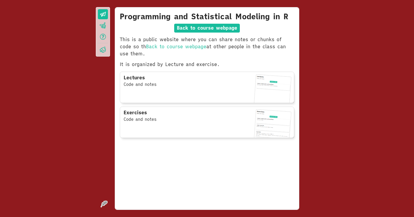 Programming and Statistical Modeling in R