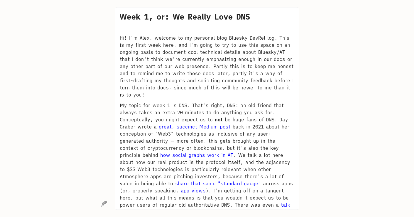 Week 1, or: We Really Love DNS