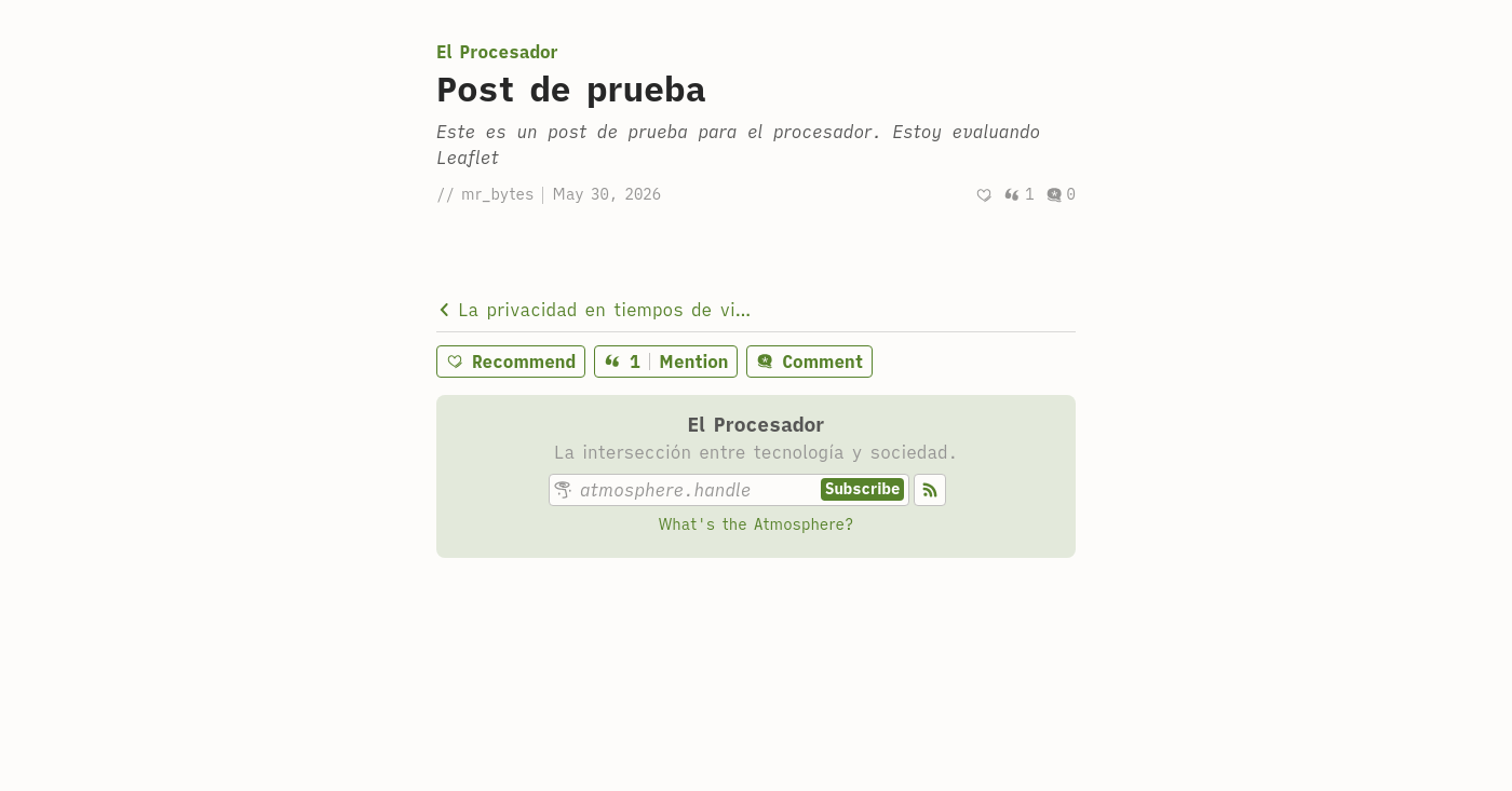 Post de prueba - El Procesador